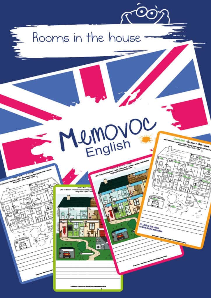 Rooms in the house - Vocabulary - PDF Worksheets - Memovoc