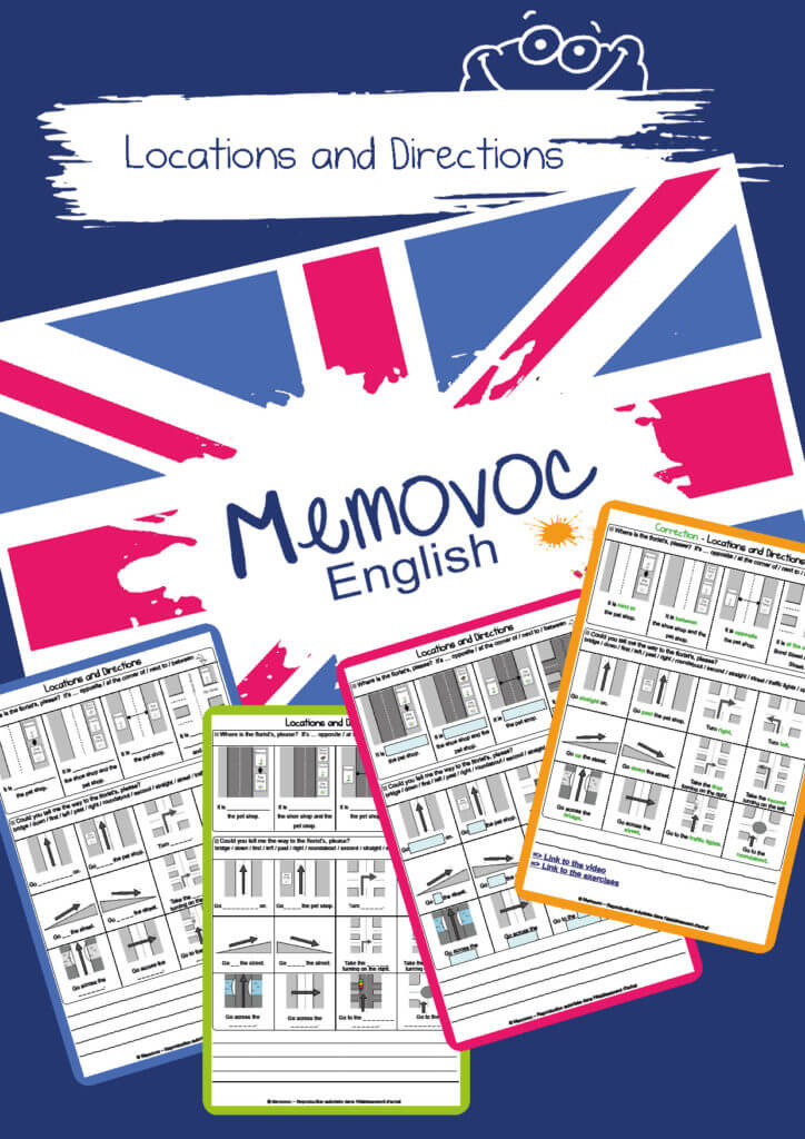Locations and Directions - Vocabulary - PDF Worksheets - Memovoc